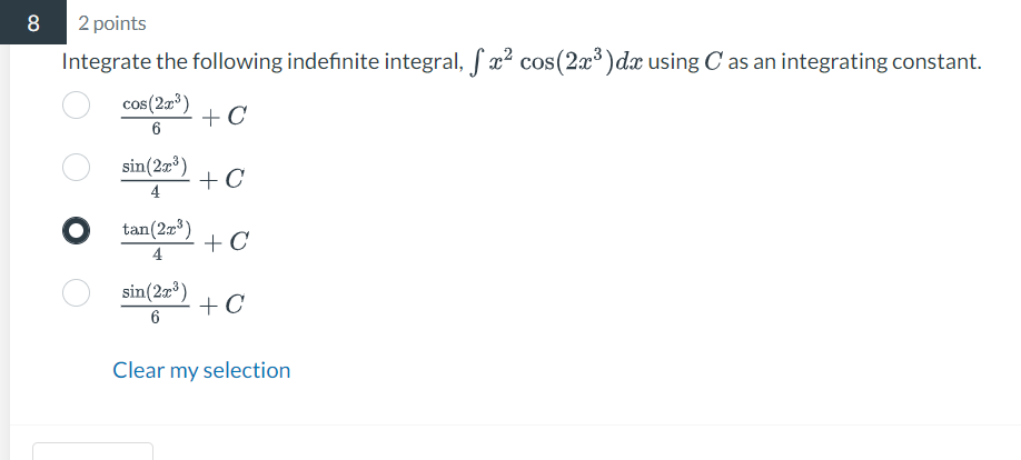 Integrate the following indefinite integral, | Chegg.com
