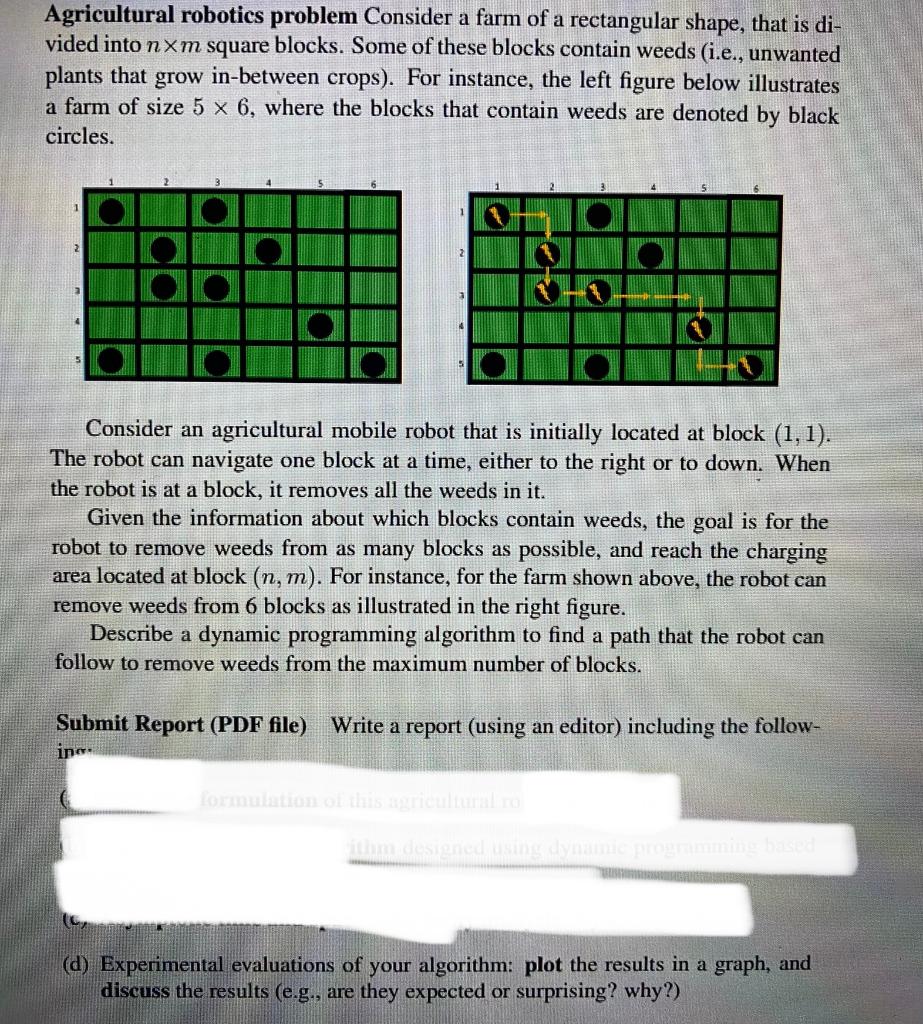 Solved Agricultural robotics problem Consider a farm of a | Chegg.com