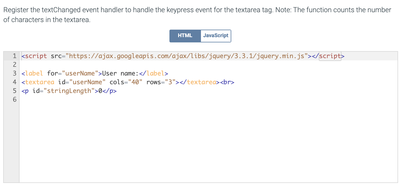 Solved Register the textChanged event handler to handle the | Chegg.com