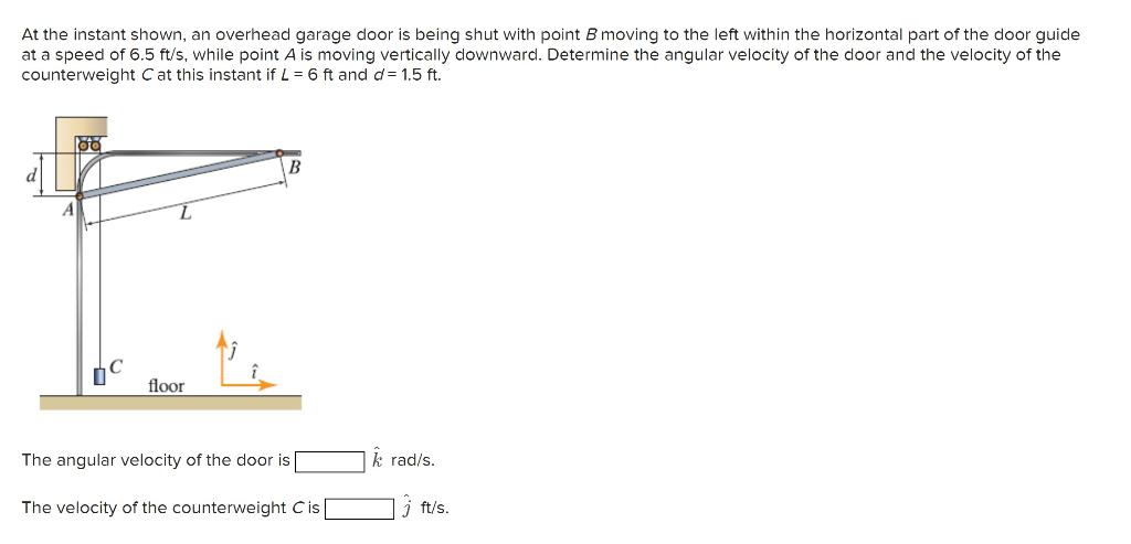 Solved At the instant shown, an overhead garage door is | Chegg.com