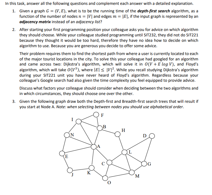 Solved In this task, answer all the following questions and | Chegg.com
