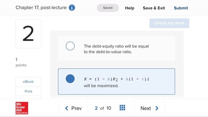 Solved Chapter 17, post-lecture Saved Help Save& Exit Submit | Chegg.com