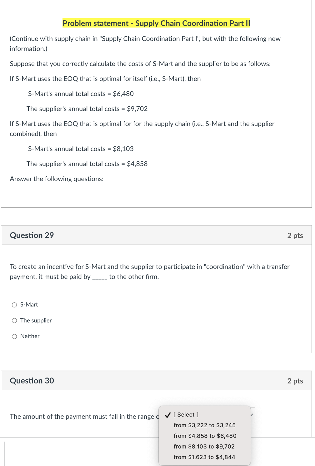[Solved]: Problem statement - Supply Chain Coordination Pa