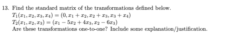 Solved 3. Find the standard matrix of the transformations | Chegg.com