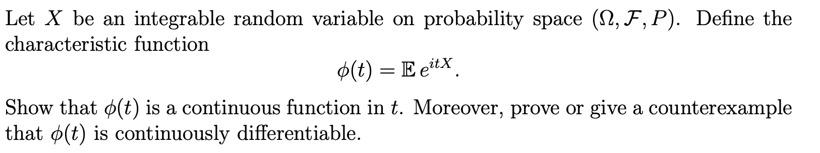 Solved Let X be an integrable random variable on probability | Chegg.com