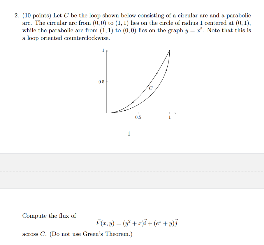 Solved 2. (10 points) Let C be the loop shown below | Chegg.com