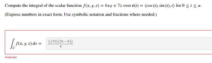 Solved Compute the integral of the scalar function | Chegg.com