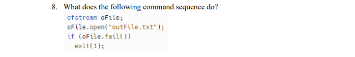 Solved 8. What does the following command sequence do? | Chegg.com
