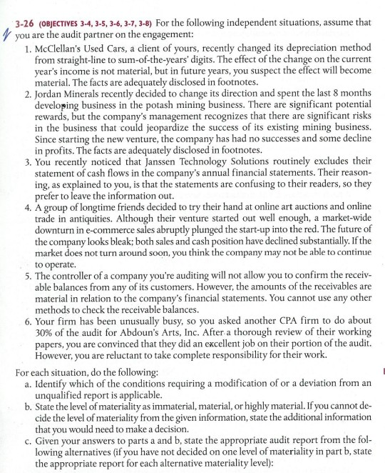 Solved 3-26 (OBJECTIVES 3-4, 3-5, 3-6, 3-7, 3-8) For the | Chegg.com