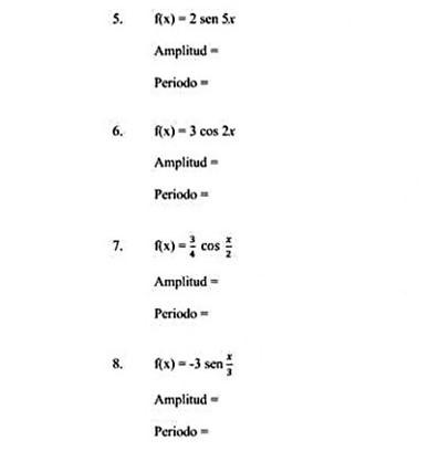 Solved Amplitude and period of trigonometric functions: Find | Chegg.com