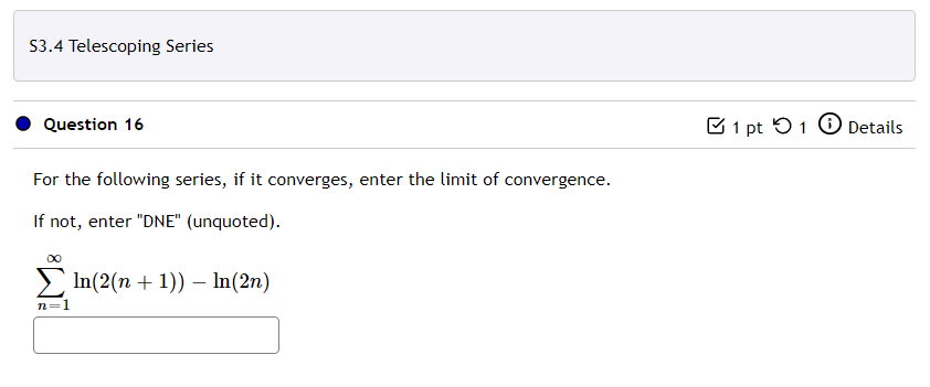 Solved Utilize Telescoping series test • Identified the | Chegg.com