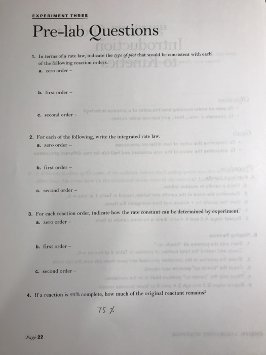 Solved XPERIMENT THREE Pre-lab Questions 1. In terms of a | Chegg.com