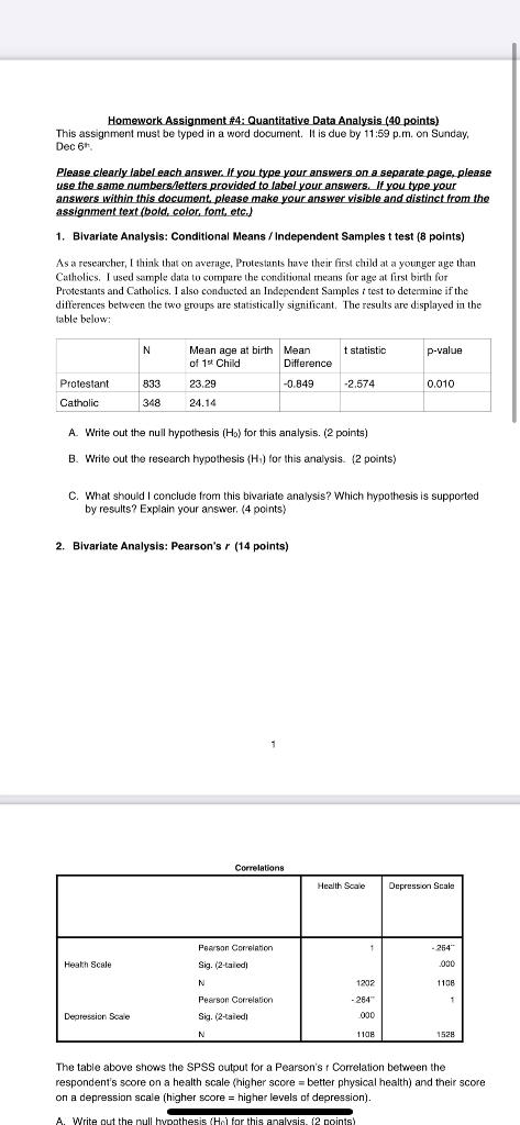Solved Homework Assignment #4: Quantitative Data Analysis | Chegg.com