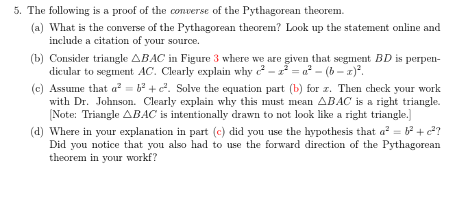 Solved 5. The following is a proof of the converse of the | Chegg.com