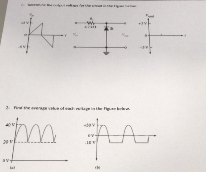 Solved 1- Determine the output voltage for the circuit in | Chegg.com