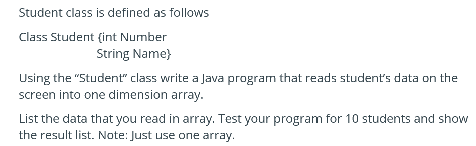 Solved Student class is defined as follows Class Student | Chegg.com