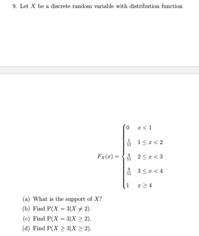 Solved Let X be a discrete random variable with the | Chegg.com