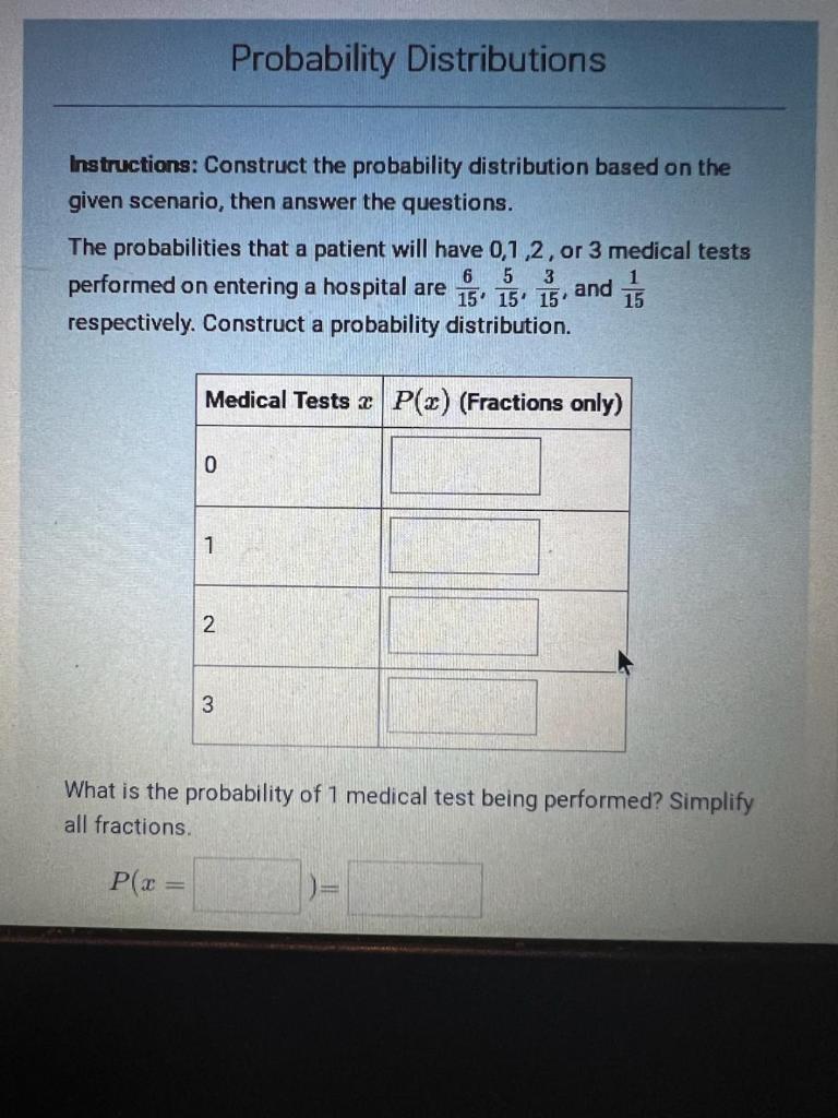 Solved Instructions Construct The Probability Distribution Chegg