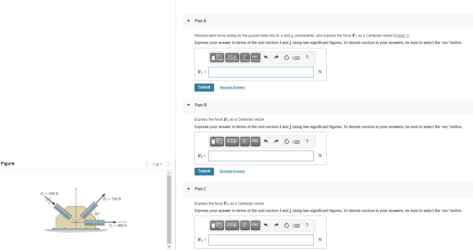 Solved Resolve each force acting on the gusset plate into | Chegg.com