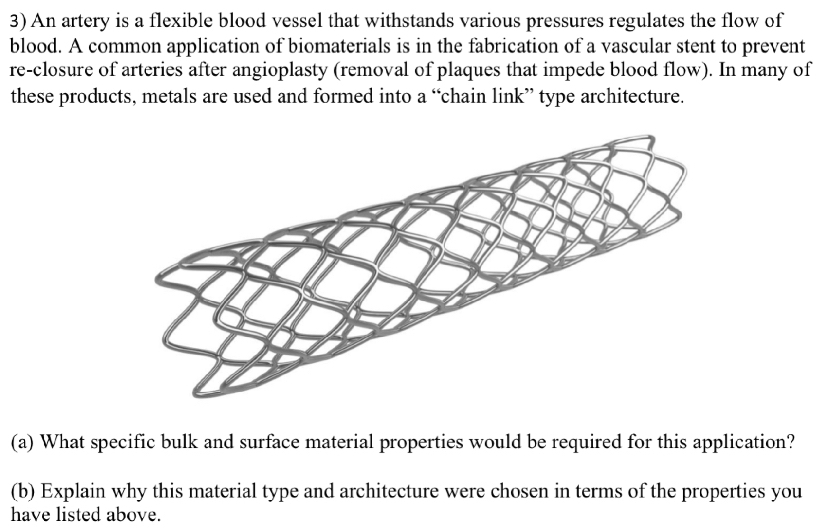 Solved 3) An artery is a flexible blood vessel that | Chegg.com