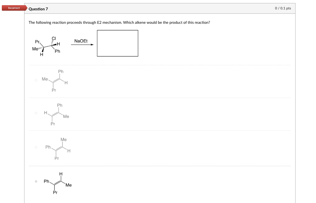 Question 7The following reaction proceeds through E2 | Chegg.com