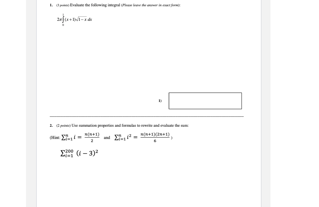 Solved Question 2 Use summation properties and formulas to | Chegg.com