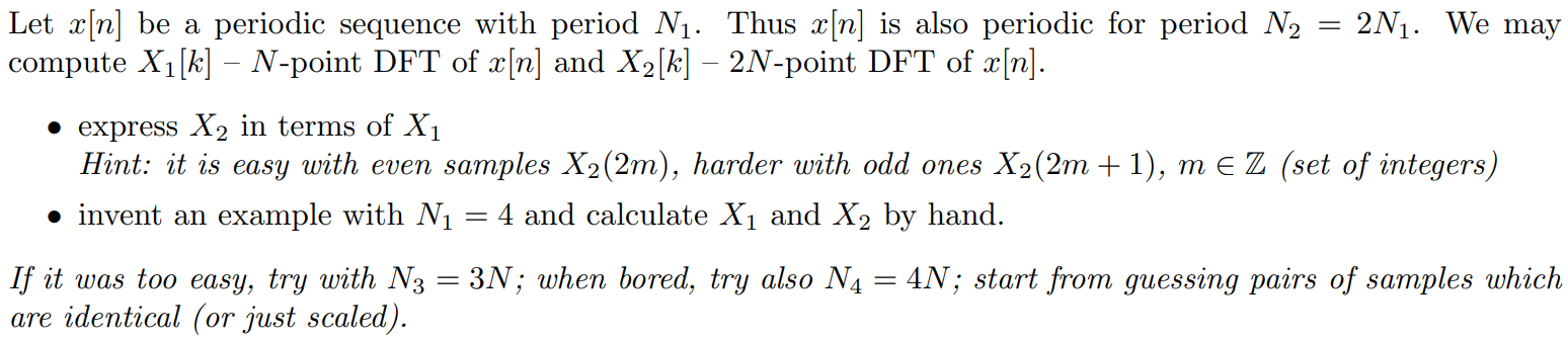 Solved Let x[n] ﻿be a periodic sequence with period N1. | Chegg.com