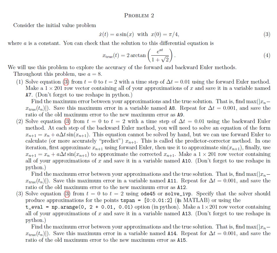 Solved Problem 2Consider the initial value | Chegg.com Solved Problem 2Consider the initial value | Chegg.com