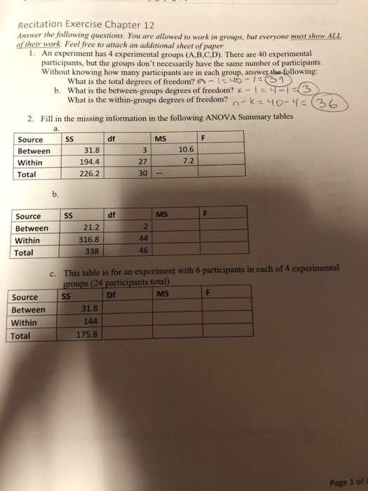 Solved Recitation Exercise Chapter 12 Answer the following | Chegg.com