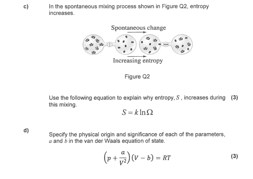 Solved In the spontaneous mixing process shown in Figure Q2, | Chegg.com