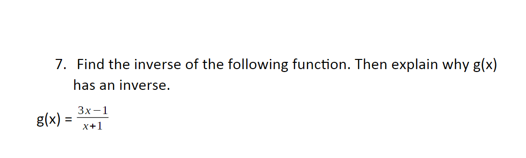 Solved 7. Find the inverse of the following function. Then | Chegg.com