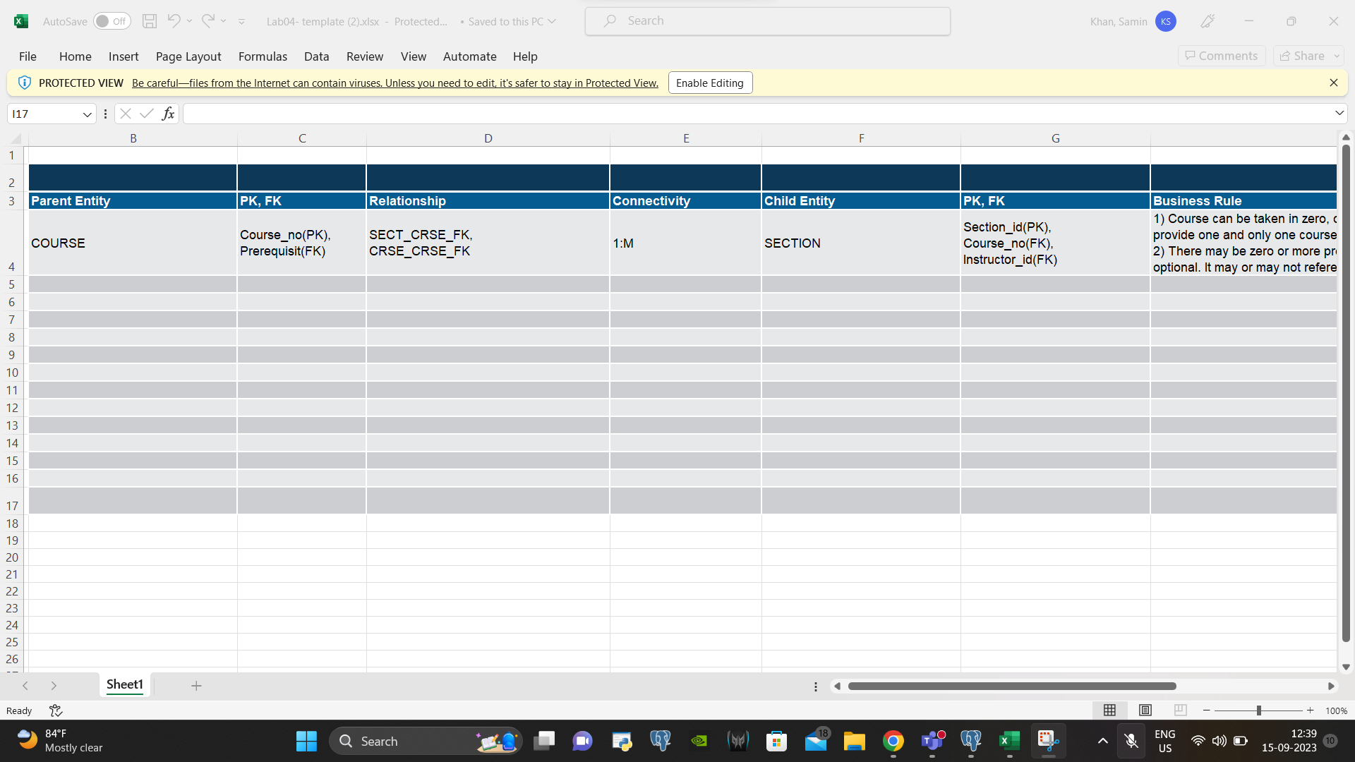 Solved Read and study the ERD of the STUDENT schema | Chegg.com