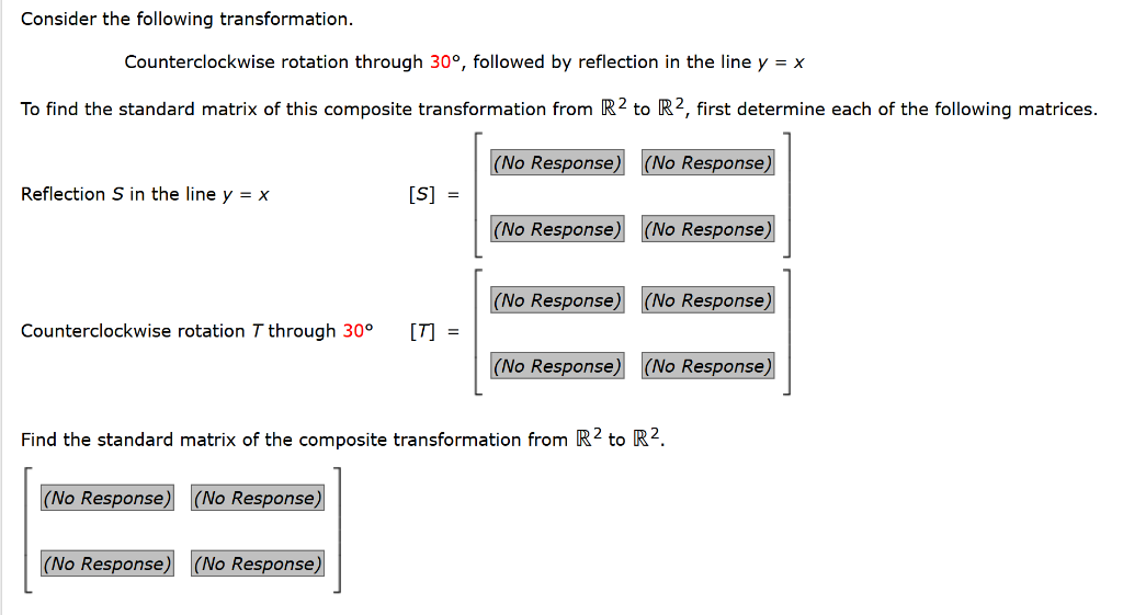 Solved Consider the following transformation. | Chegg.com