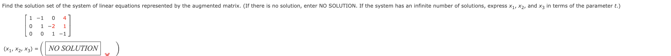 Solved Find the solution set of the system of linear | Chegg.com