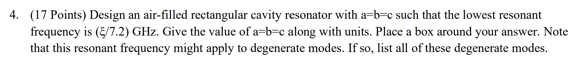 Solved 4. (17 Points) Design an air-filled rectangular | Chegg.com