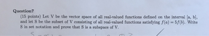 Solved Let V be the vector space of all real-valued | Chegg.com