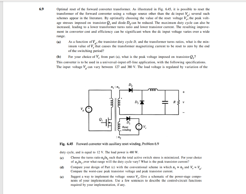 Optimal reset of the forward converter transformer. | Chegg.com
