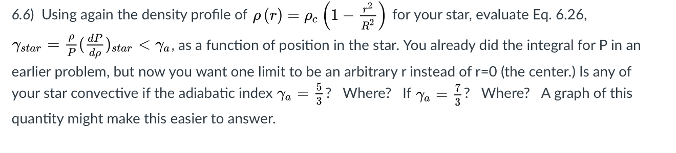 p2 1 R2 dP 6.6) Using again the density profile of p | Chegg.com
