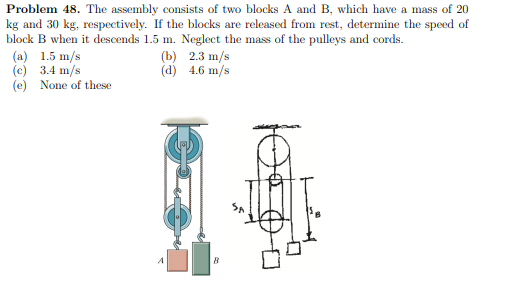 Solved Problem 48. The assembly consists of two blocks A and | Chegg.com