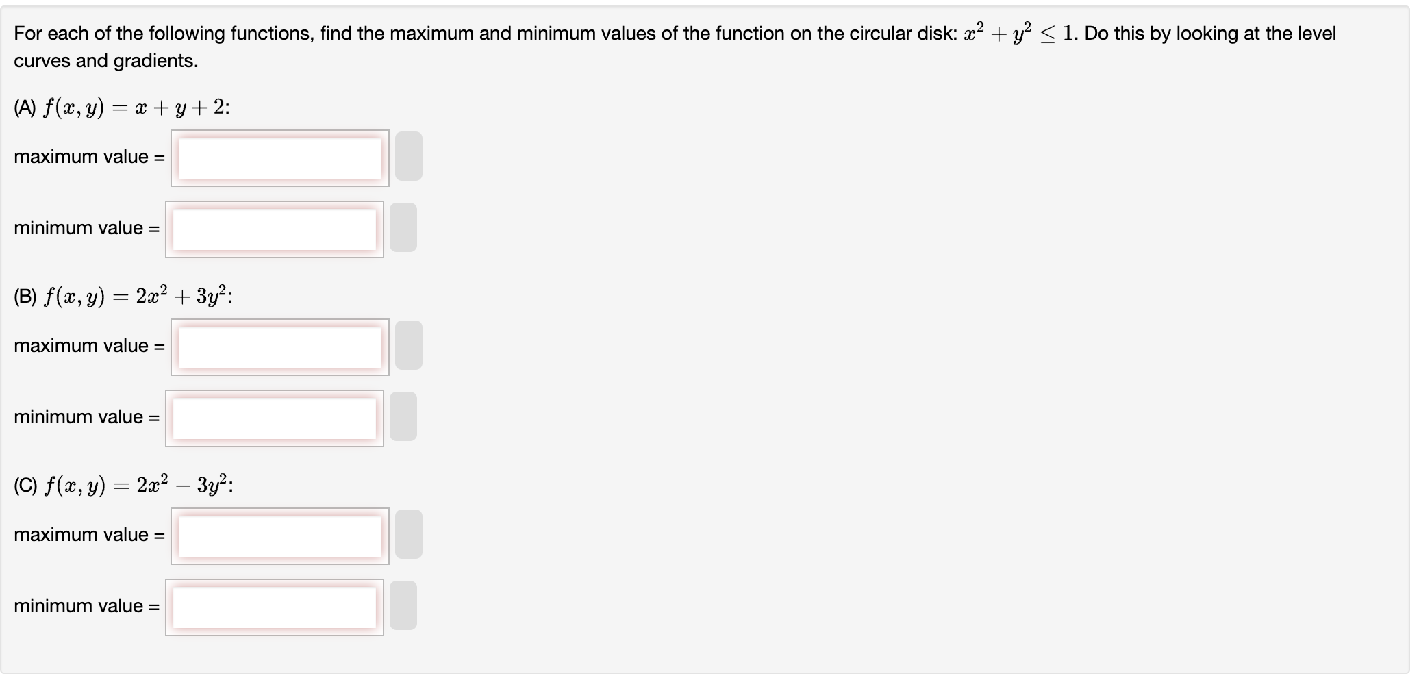 Solved For each of the following functions, find the maximum | Chegg.com