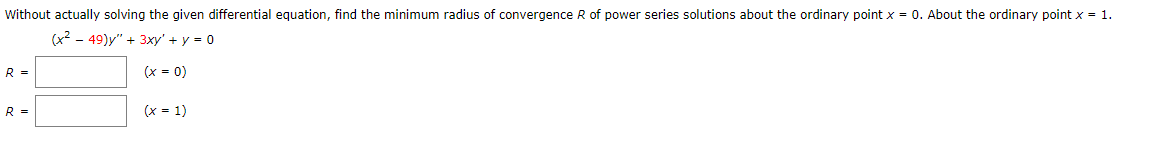 Solved Without actually solving the given differential | Chegg.com