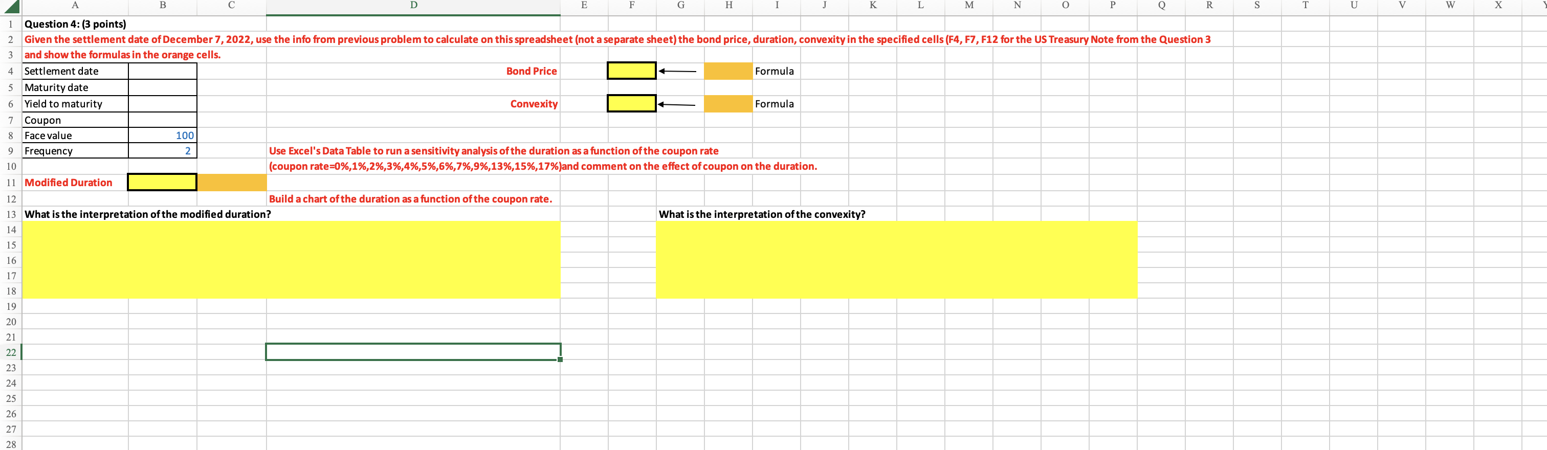 Solved Question 4: (3 points) 3 and show the formulas in the | Chegg.com