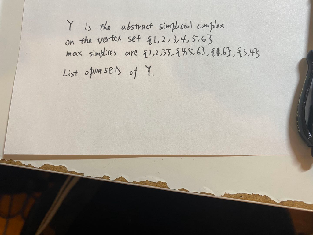 Solved Y is the abstract simplicial complex on the vertex | Chegg.com