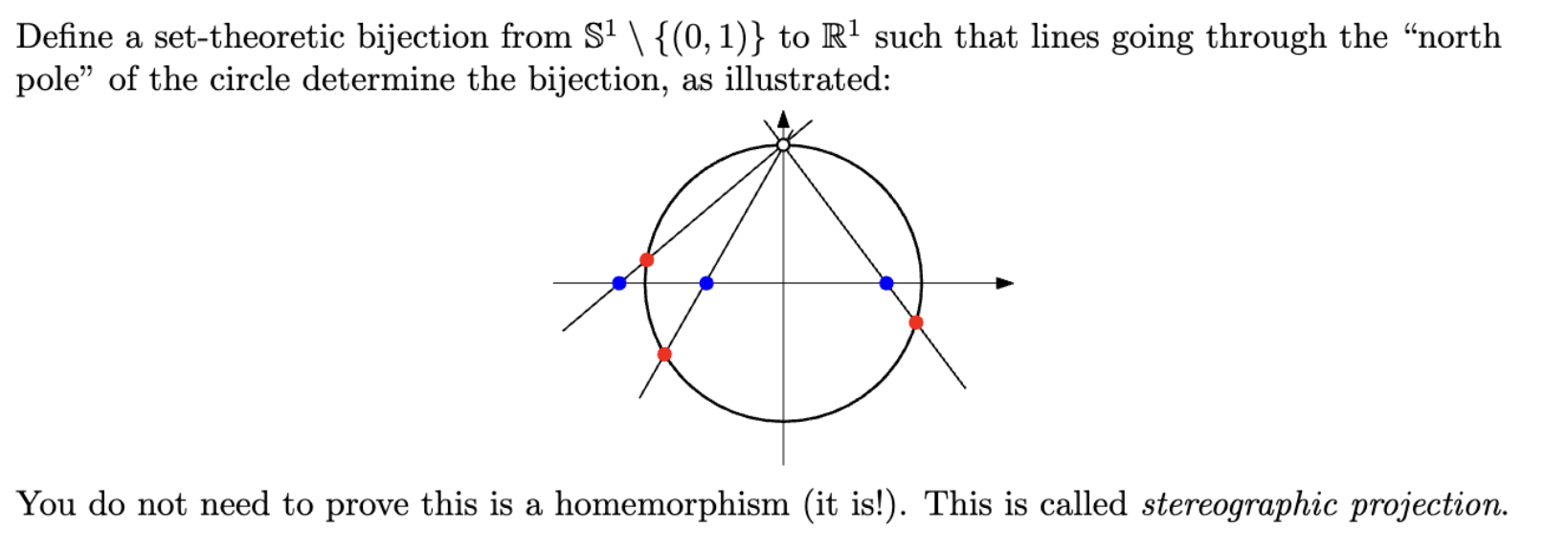 Solved Define a set-theoretic bijection from S1\{(0,1)} to | Chegg.com