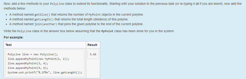 Solved A polyline is a line with segments formed by a list | Chegg.com