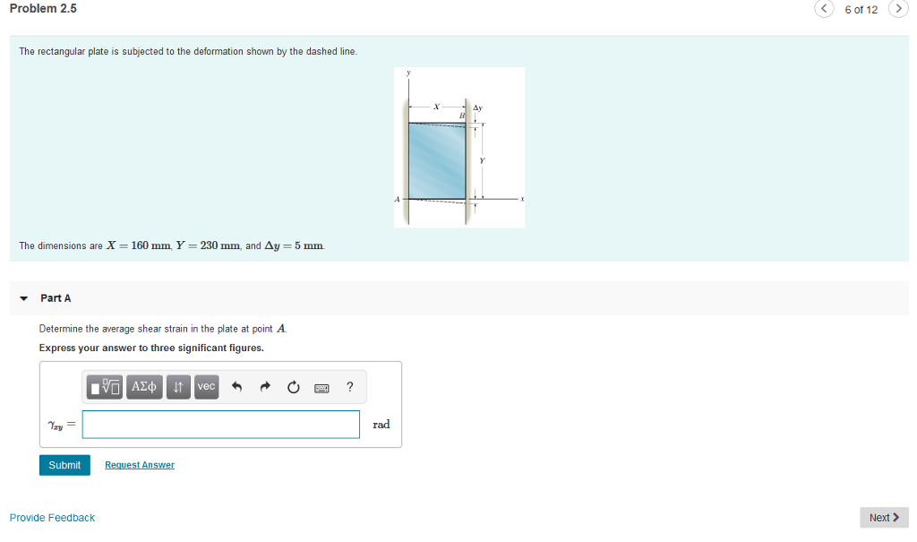 Solved Problem 2.5 6 of 12 The rectangular plate is | Chegg.com