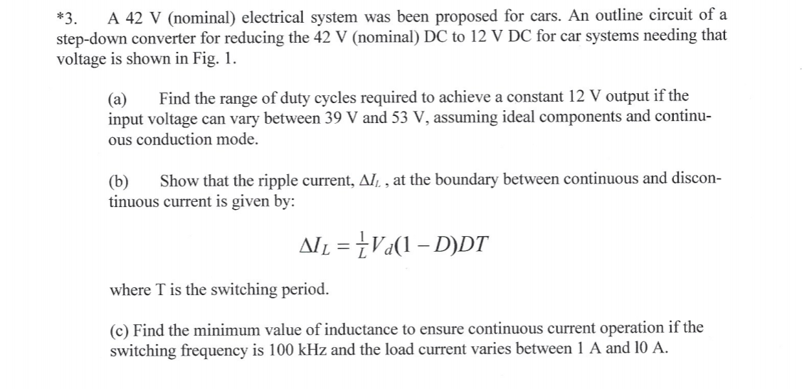 Solved *3. A 42 V (nominal) electrical system was been | Chegg.com