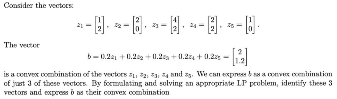 Solved Consider the vectors: | Chegg.com