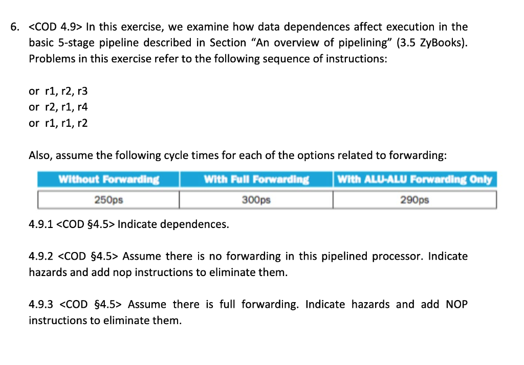 Solved 6. In this exercise, we examine how data dependences | Chegg.com