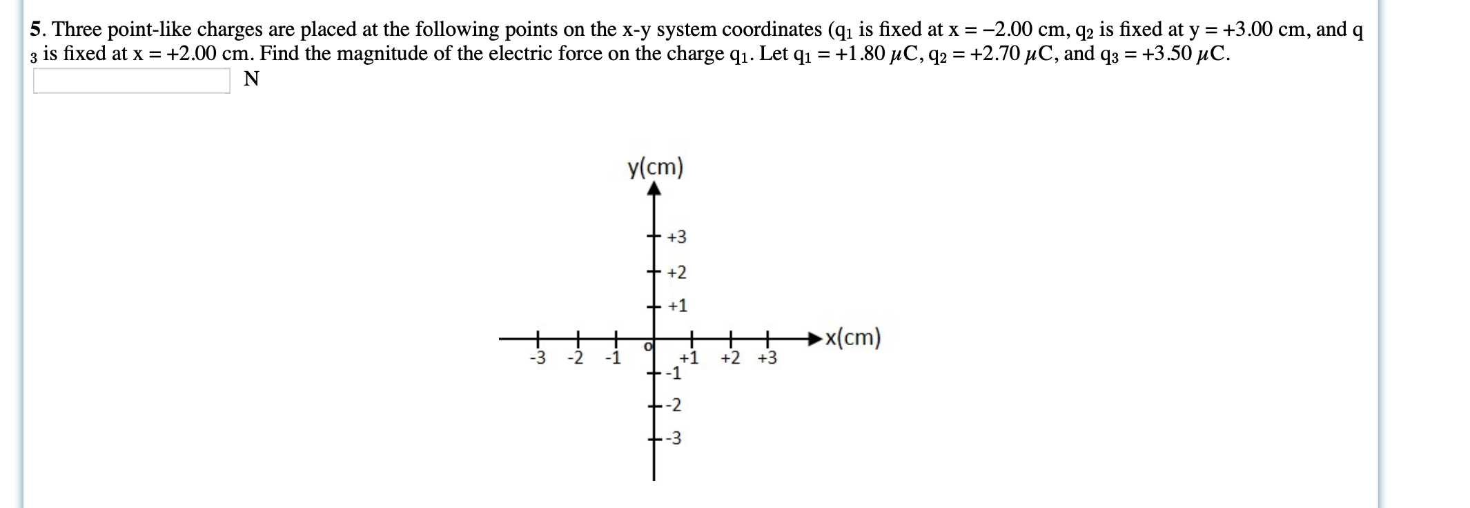 Solved Three point-like charges are placed at the following | Chegg.com
